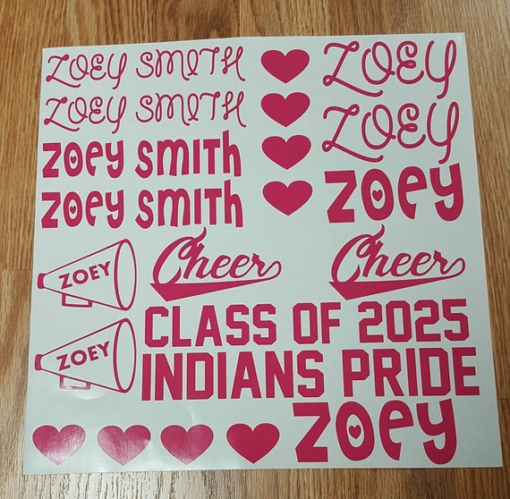 Back to School name decals monogrammed school supplies