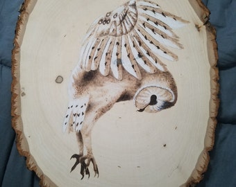 Owl wood burning | Etsy