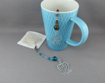 Tea Bag Steeper Tea Bag Clip with Silver Wire Tea Cup and
