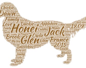 Dog word art | Etsy