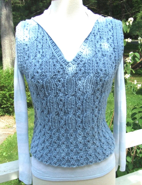 Items similar to Knitting Pattern - Chunky Cabled Vest, ladies women's ...