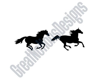 Running horses svg | Etsy