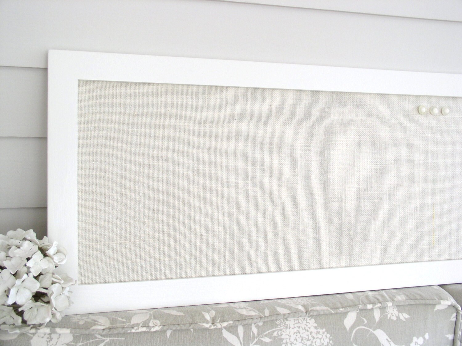 Extra Long Burlap Bulletin Board Creamy White Neutral