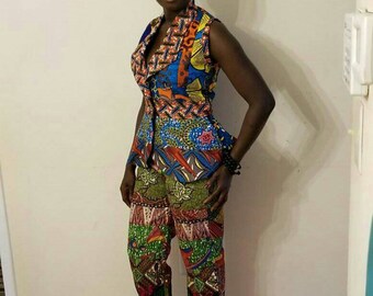 African print vest | Etsy