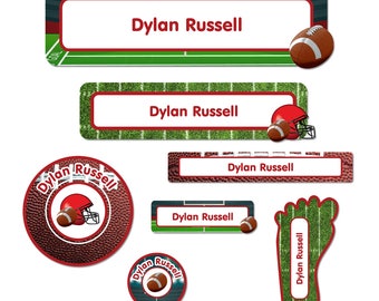 Football name tags | Etsy