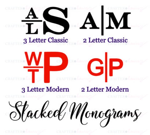 Stacked Monogram Decal Choose 2 3 4