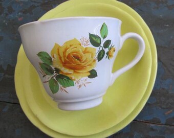 Yellow rose tea cup | Etsy
