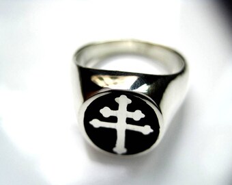 Cross Of Lorraine Magnum PI Team Ring Sterling Silver 925