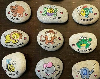 Painted animal rocks | Etsy