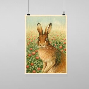 Hare wall art | Etsy