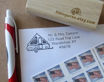R.V. Travel Trailer Address Stamp RV Camper Return Address