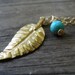 LONG Gold Necklace Gold Small Leaf Necklace Leaf Jewelry