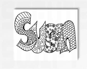 Color Your Name LAYLA Printable//name coloring//kids