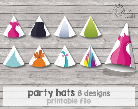 Printable Trolls party hat