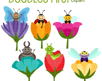 ON SALE garden bugs clip art cute bugs clip artsummer bugs