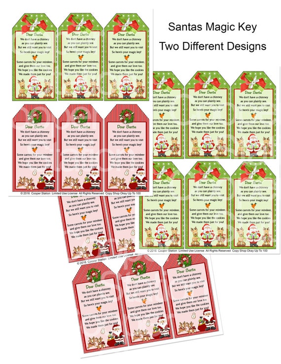 Digital Santa's Magic Key Tag Printable Magic Key Tag