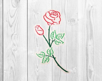 Rose sticker | Etsy