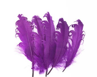 Purple Goose Feathers 1 Pack PURPLE Goose Satinettes loose