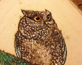 Owl wood burning | Etsy