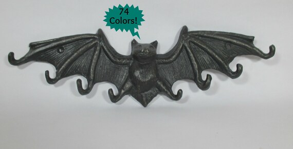 Bat Hook Ebony Black Cast Iron Shabby Chic Bat Jewelry Hook