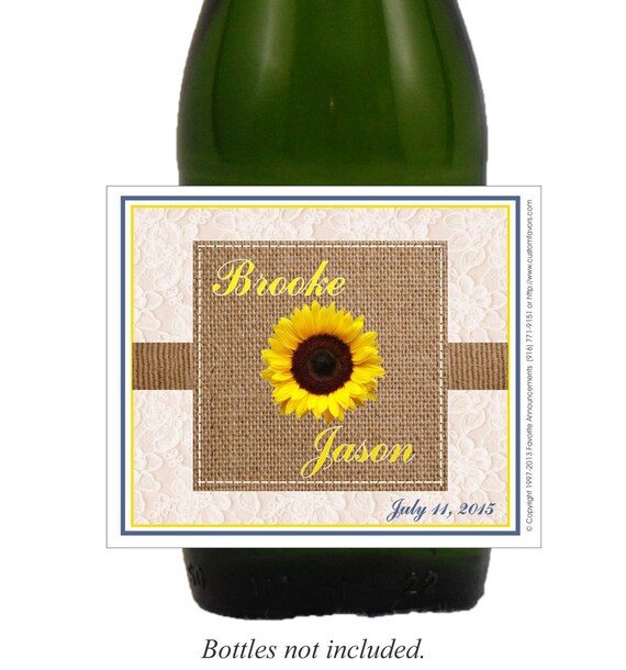 Sunflower Favor Wedding Label Sunflower Wedding Decor