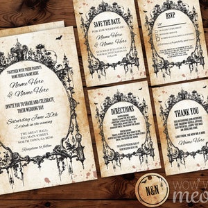 Gothic invitations | Etsy