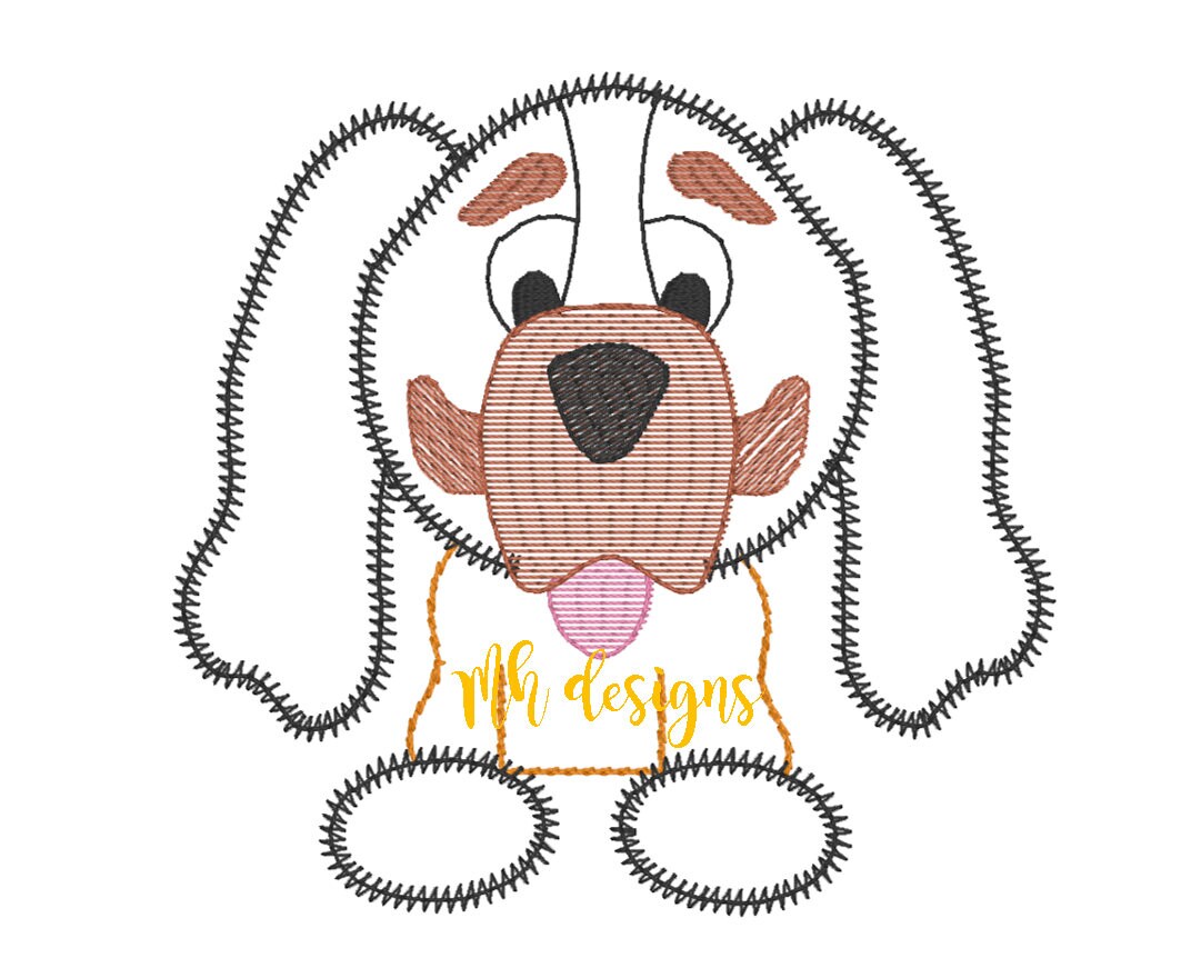 Hound Dog embroidery design Vintage stitch Tennessee Hound