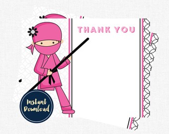 Laser Tag Thank You Note Printable Instant Download