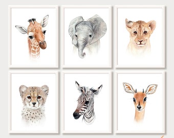 Nursery Decor Wall Art Animal Prints Pet Portraits by AnimArtPrint