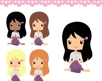 Yoga clipart yoga clip art girl gals fitness meditation