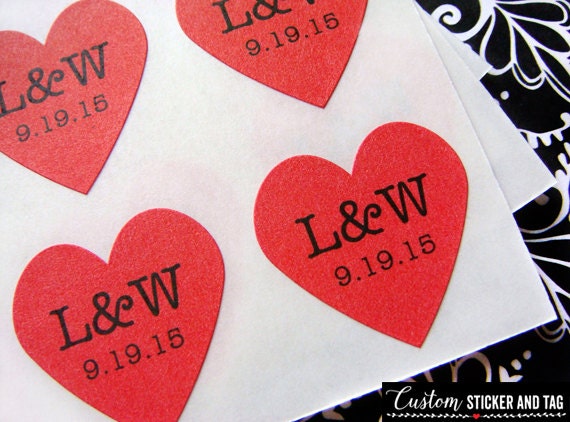 custom stickers heart .75 in size red heart stickers