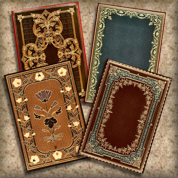 Victorian Book Covers No2 5x7 ATC Printable Instant Download