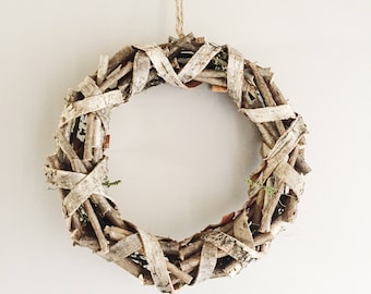 Birch bark wreath | Etsy
