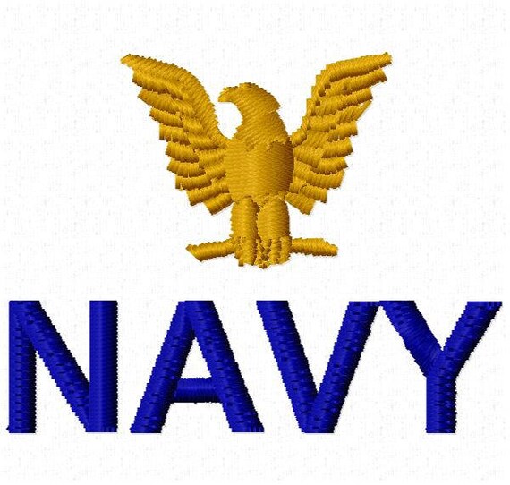 Navy Embroidery Design Instant Download