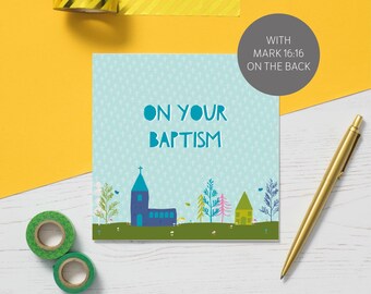 Baptism card | Etsy