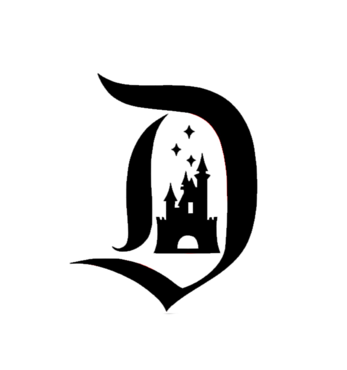 Disney D Initial with Castle Decal Disney Decal