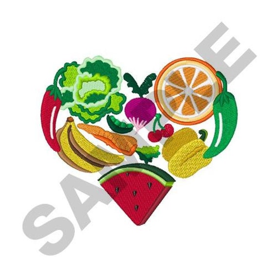 Heart Healthy Foods Machine Embroidery Design