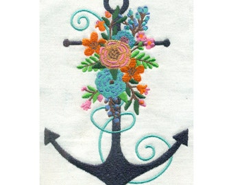 Anchor with flowers | Etsy