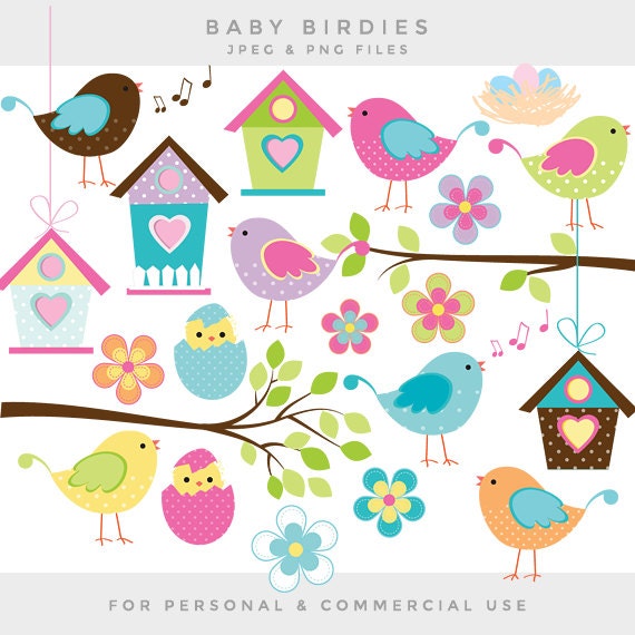 Bird clipart little birds clip art baby birds whimsical cute