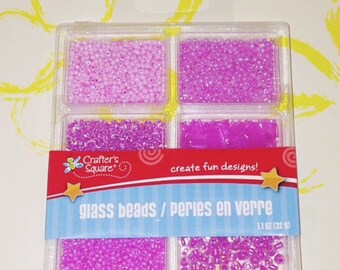 Pink glass beads | Etsy