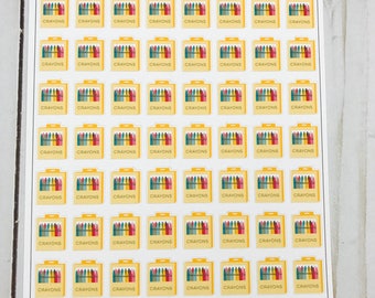 Crayon stickers | Etsy