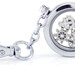Silver Floating Locket Key Chain with Lobster Claw and Choice