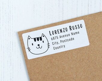 Cat address labels | Etsy