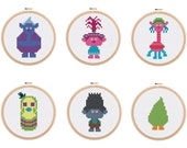 Items similar to Trolls Cross Stitch Patterns - 6 Different Characters ...