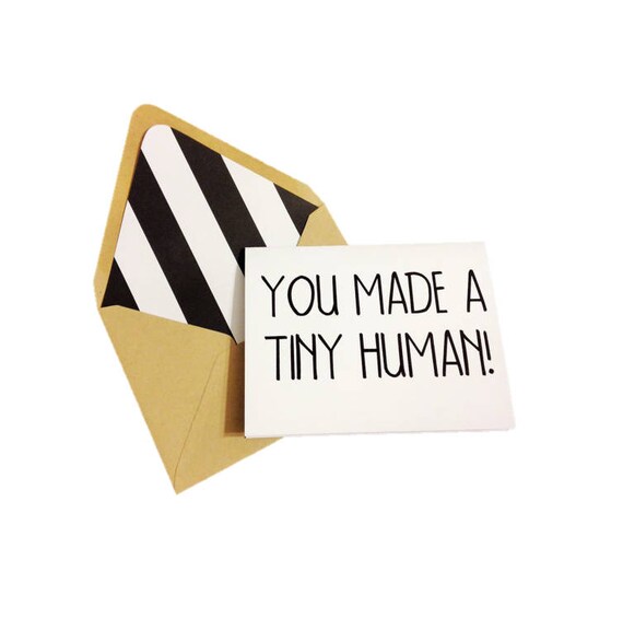 You Made a Tiny Human Card // Baby Shower Card // Funny Baby