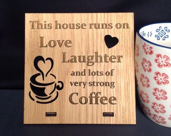 This home runs on love laughter and disney sign plaque nursery