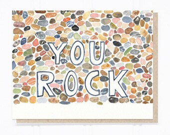 You rock card | Etsy