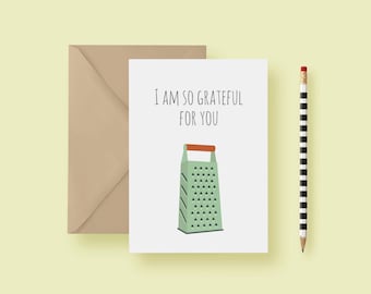 Grateful pun card | Etsy