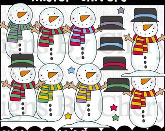 Snowmen clipart | Etsy