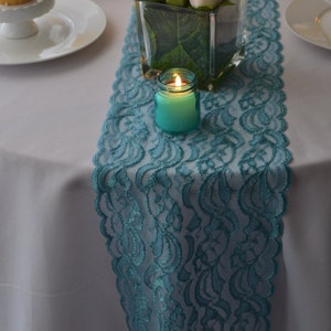 Aqua table runner | Etsy